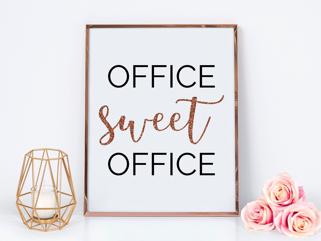 Office Sweet Office Printable | Rose Gold Office Decor | Office Sign ...