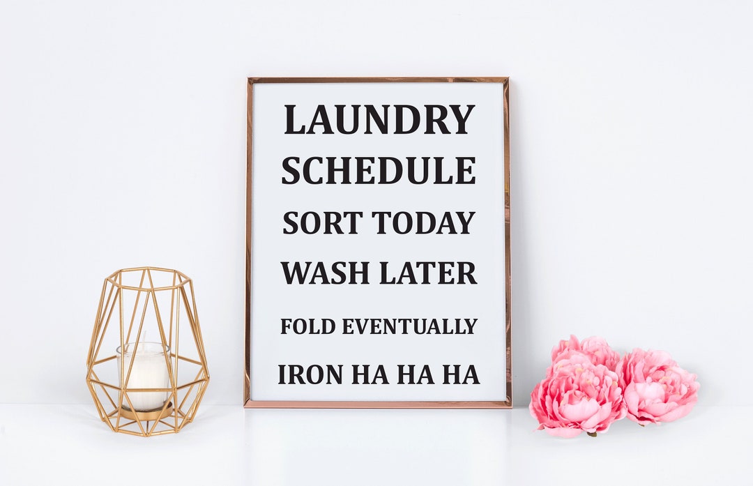 Funny Laundry Schedule Sign Laundry Room Decor Printable Laundry Sign ...