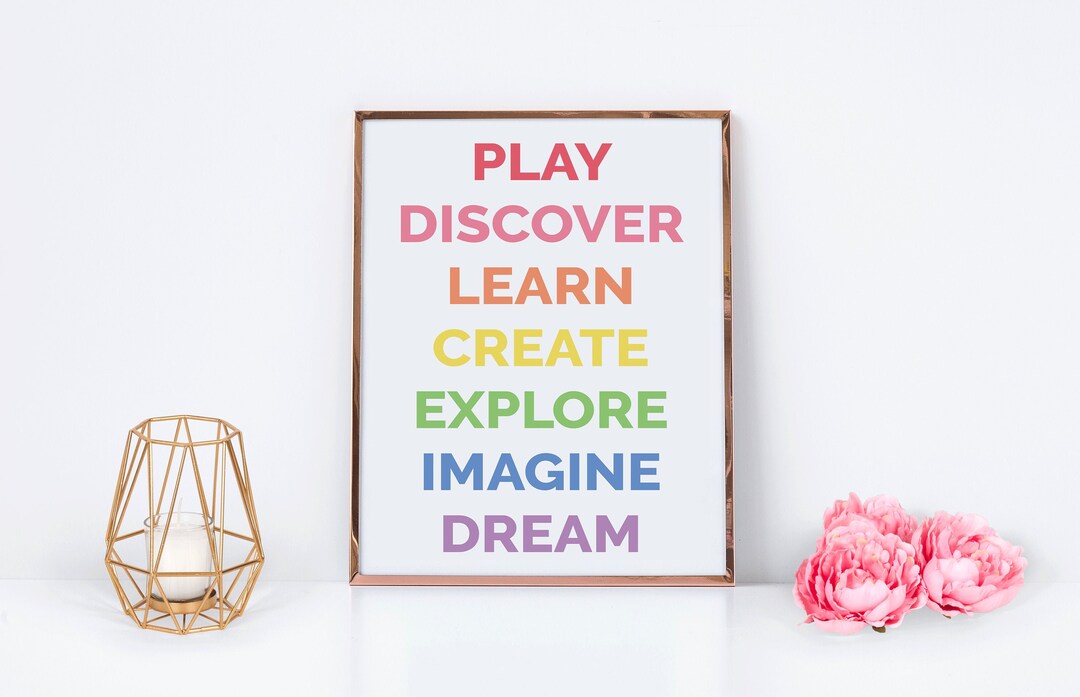 Play Learn Discover Playroom Printable Sign Custom Playroom Decor ...