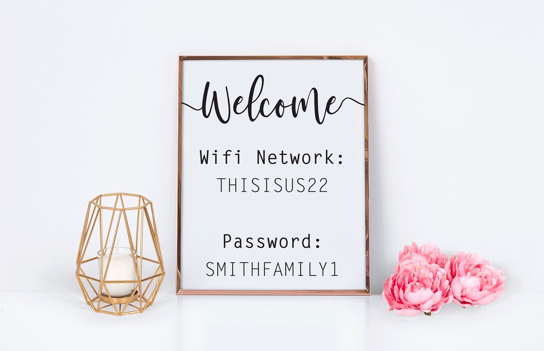 Wifi Welcome Printable Sign Wifi Home Network Sign - Etsy