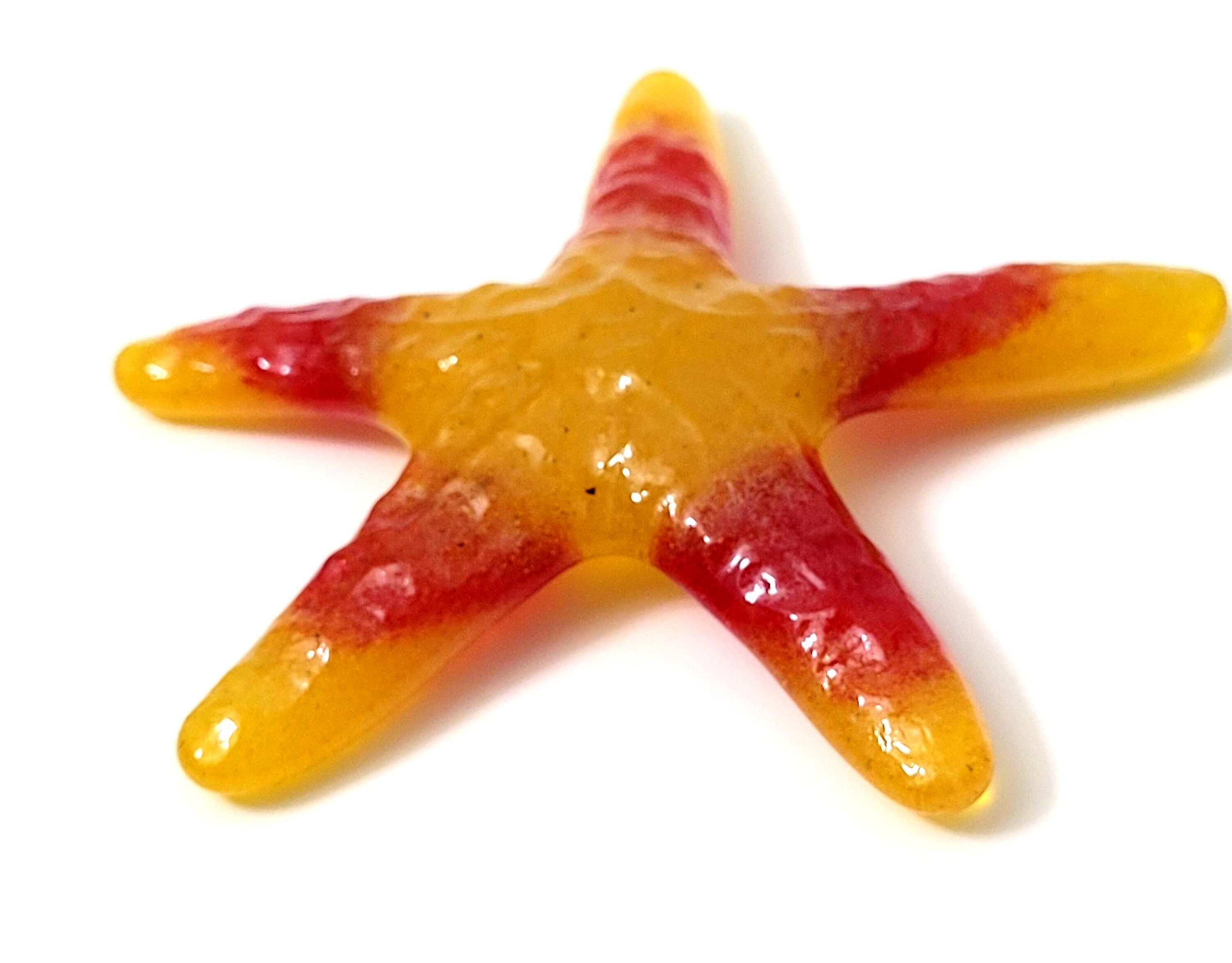 New Yellow and Red Striped Glass Starfish Paperweight - Etsy