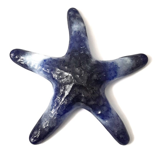 New Blue and White Fused Glass Starfish - Etsy