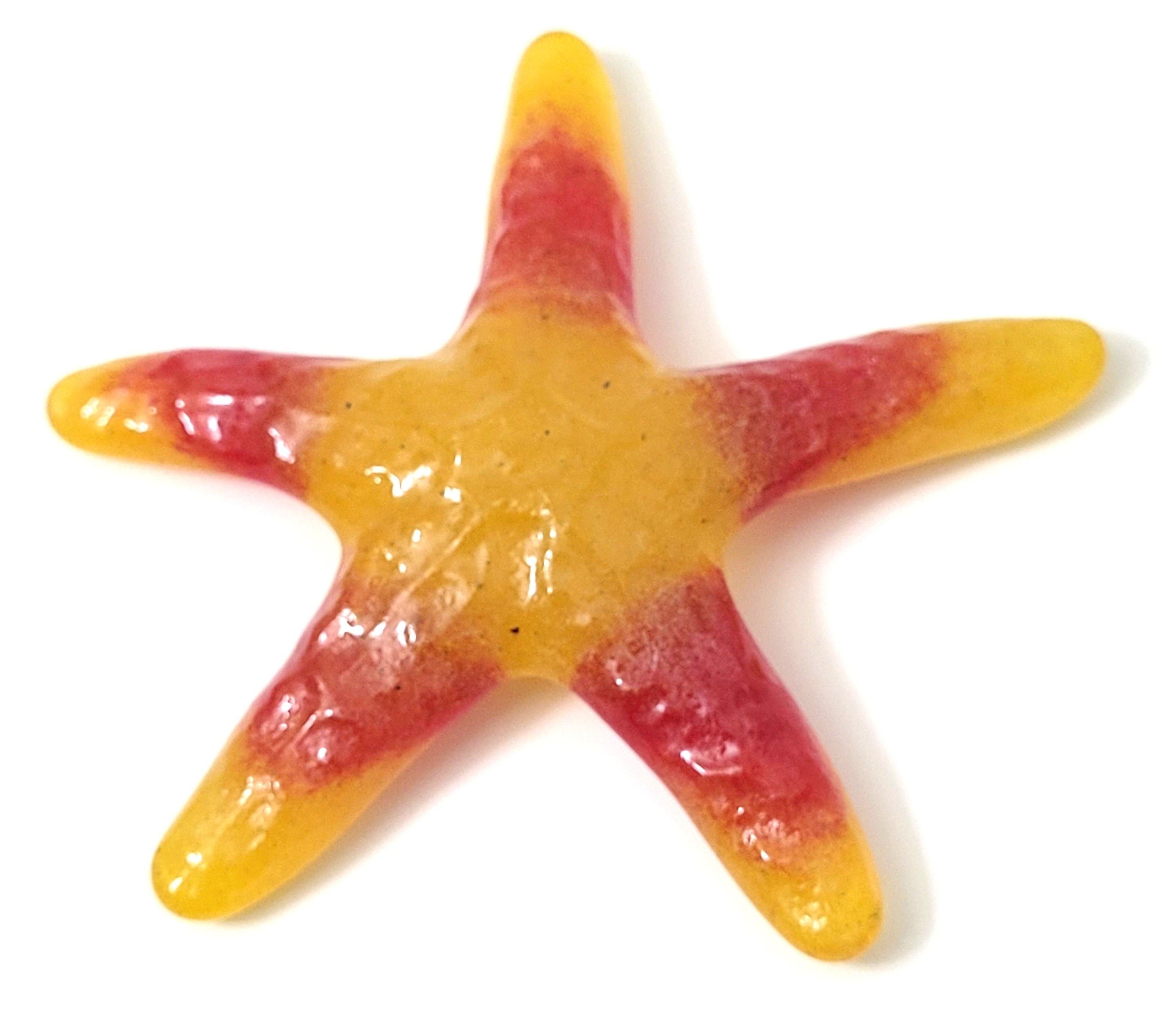 New Yellow and Red Striped Glass Starfish Paperweight - Etsy