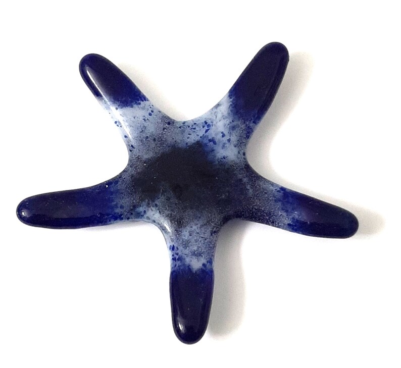 New Blue and White Fused Glass Starfish - Etsy