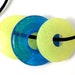 New 3 Round Glass Discs in Yellow and Turquoise Blue Necklace - Etsy