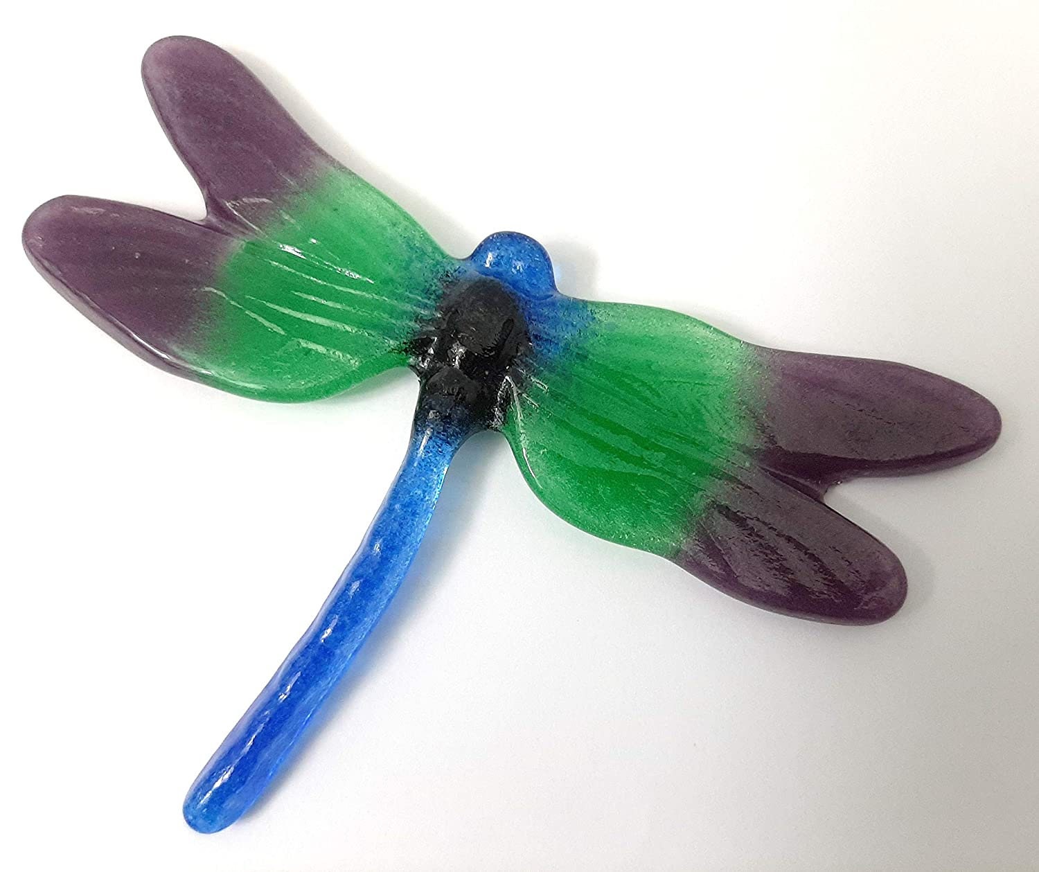 New Blue, Purple & Green Glass Dragonfly Paperweight - Etsy