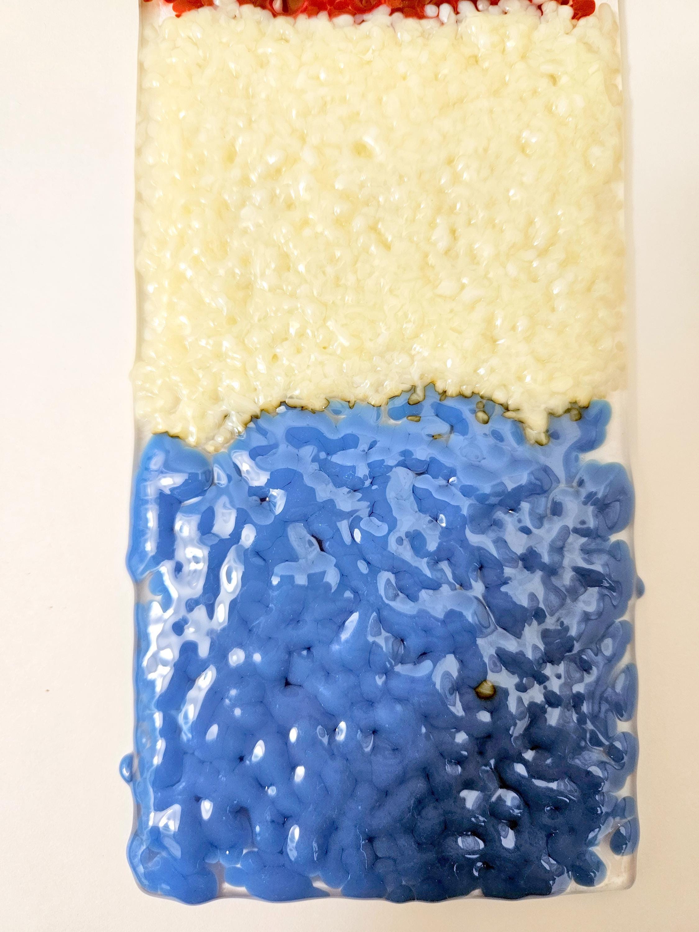 New Red White and Blue Glass Hanging Americana Piece Textured Feel ...