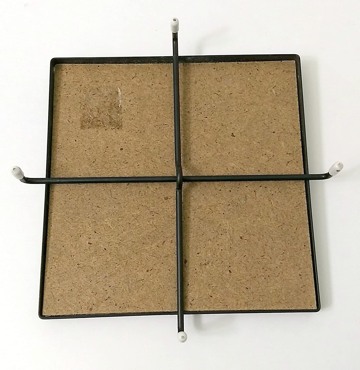 New Iridized Green Glass and Black Metal Trivet or Candle Holder - Etsy