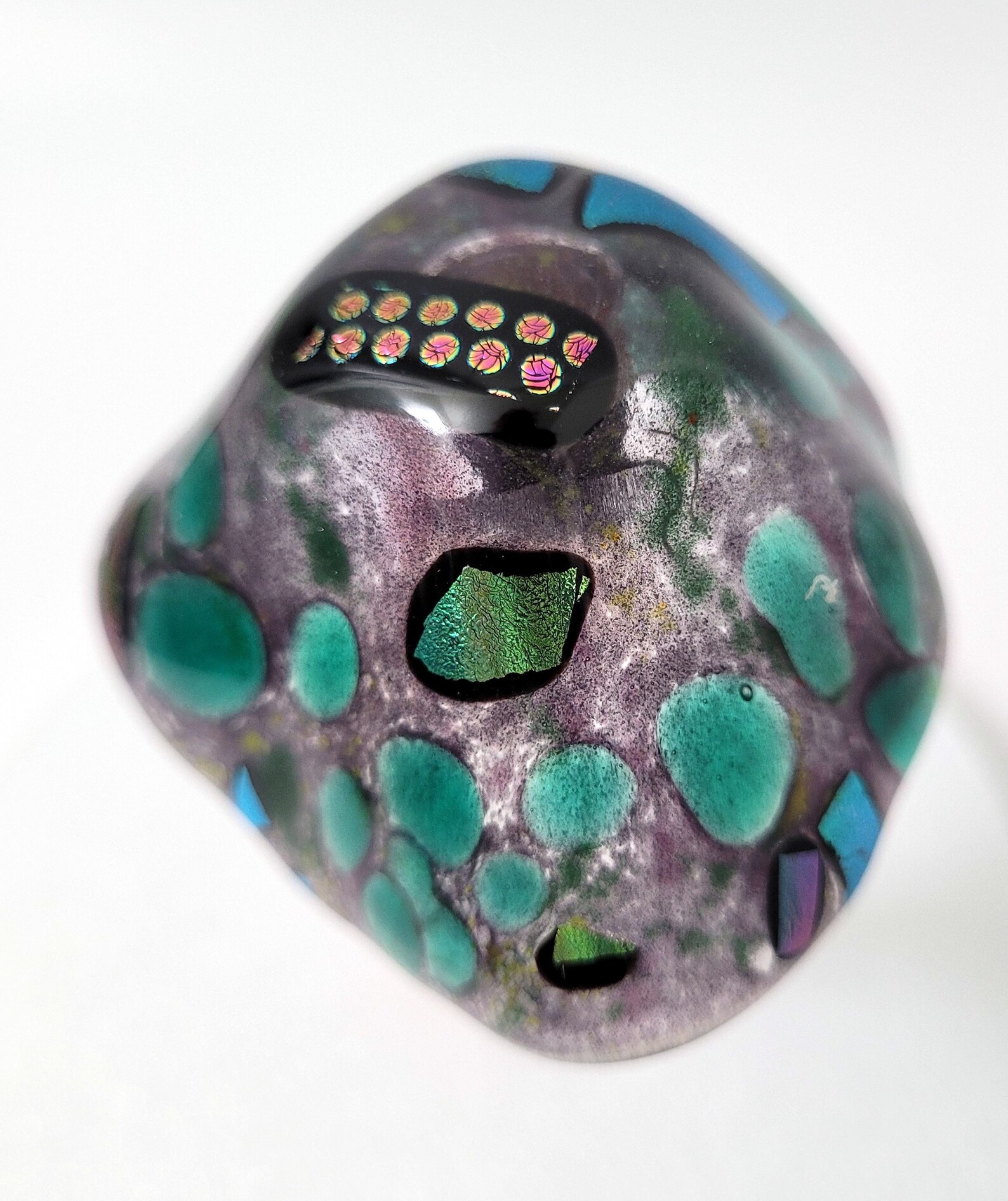 New Purple and Blue Glass Mushroom Cap With Removable Copper - Etsy