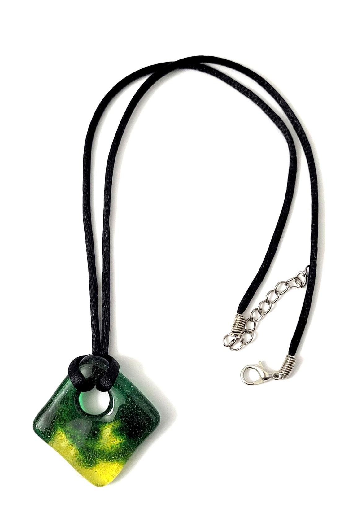 New Green and Yellow Glass Pendant Necklace Oregon Duck Colors - Etsy