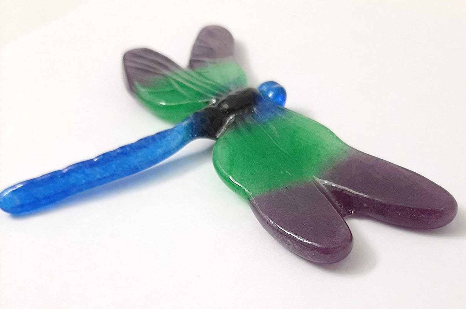 New Blue, Purple & Green Glass Dragonfly Paperweight - Etsy