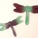 Set of 2 Glass Dragonfly Paperweights Purple & Green Textured - Etsy