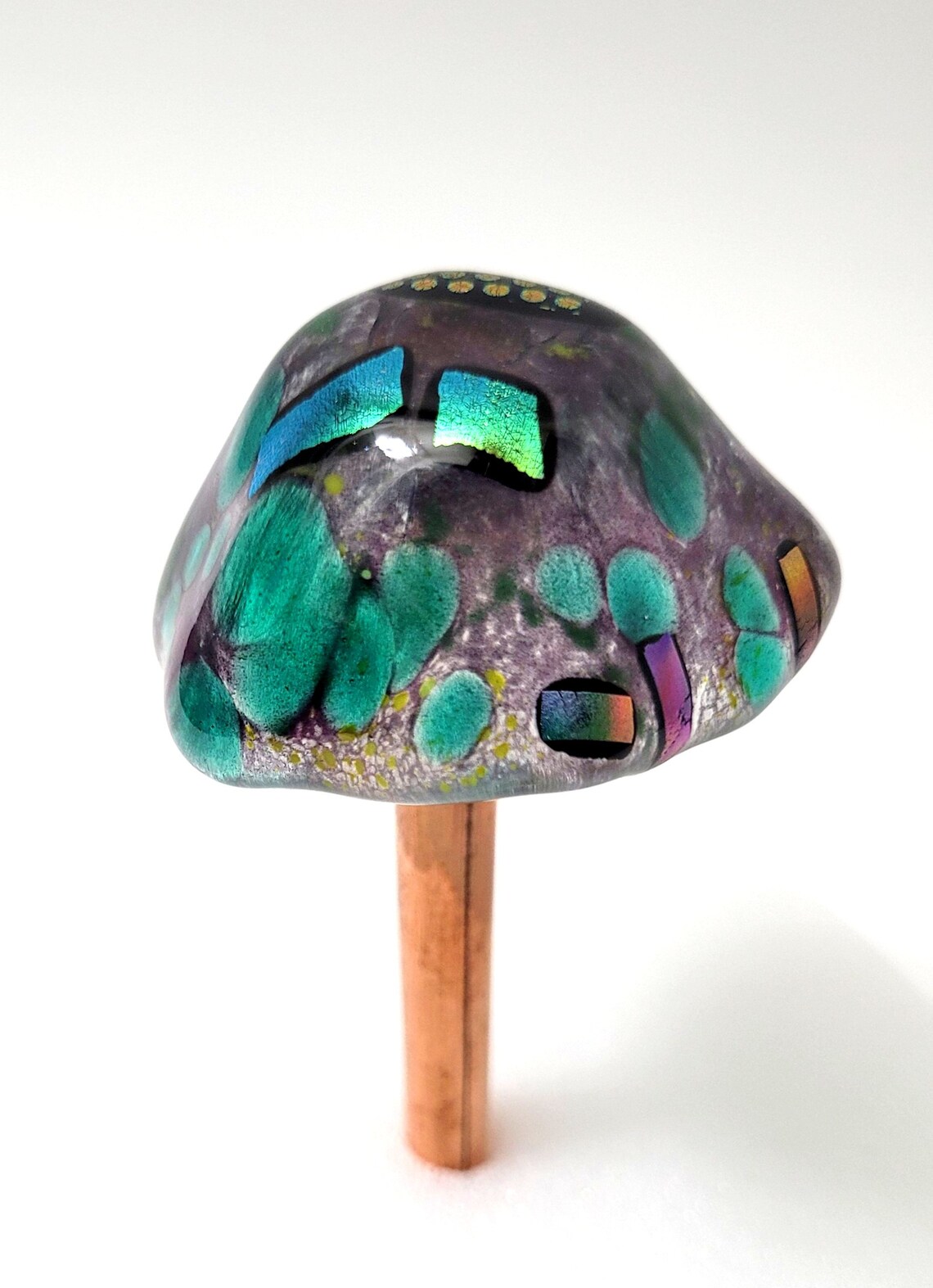 New Purple and Blue Glass Mushroom Cap With Removable Copper - Etsy