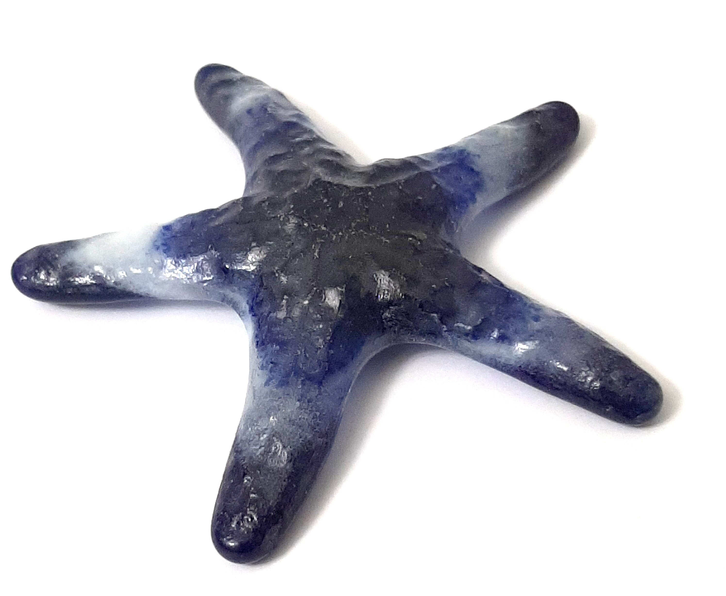 New Blue and White Fused Glass Starfish - Etsy