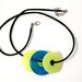 New 3 Round Glass Discs in Yellow and Turquoise Blue Necklace - Etsy