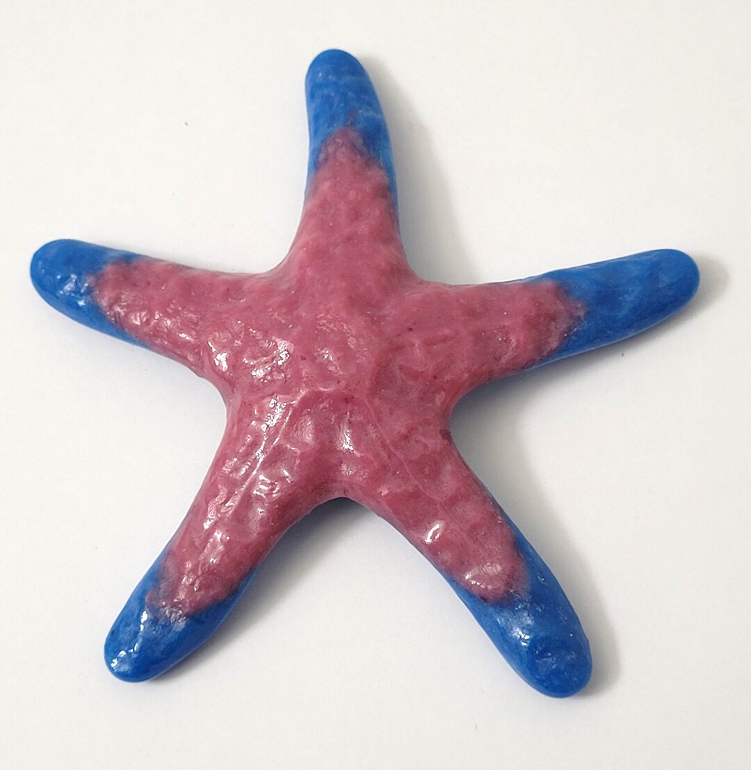 Blue and Pink Colored Fused Glass Starfish Figurine Paperweight - Etsy