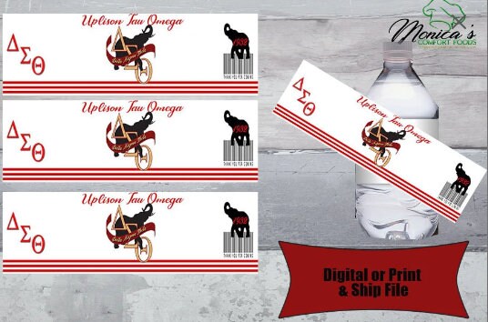 EDITABLE Delta Sigma Theta Water Bottle Label, Delta Digital File ...