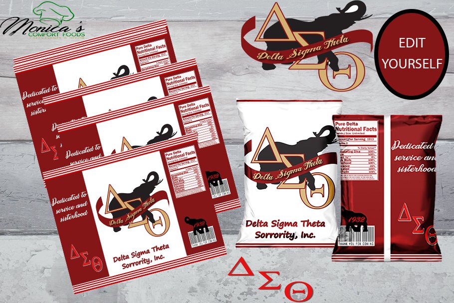EDITABLE Delta Sigma Theta Chip Bag Chip Bag Template Delta Sigma Theta ...
