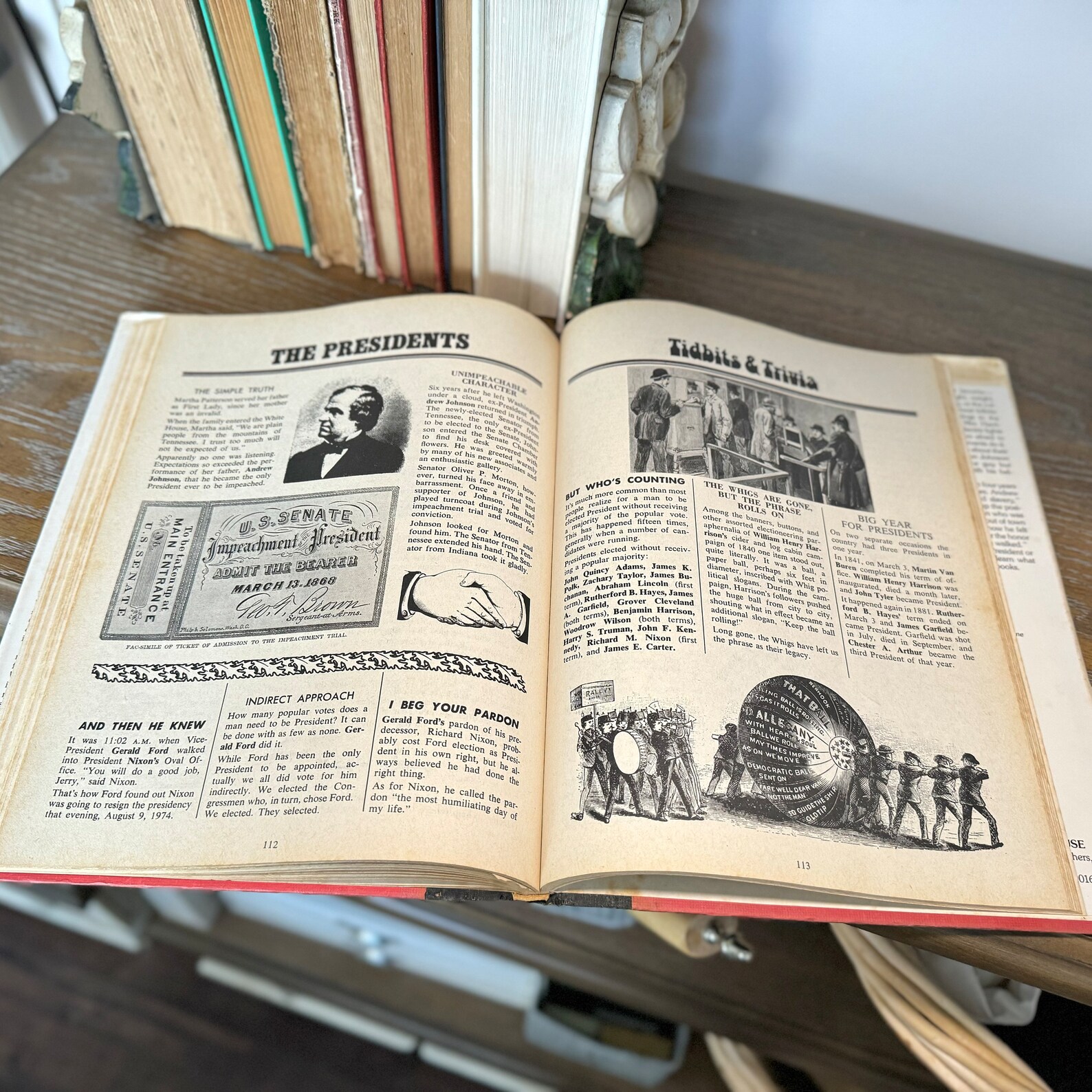American History Book, Vintage '84 Ed. the Presidents Tidbits & Trivia ...