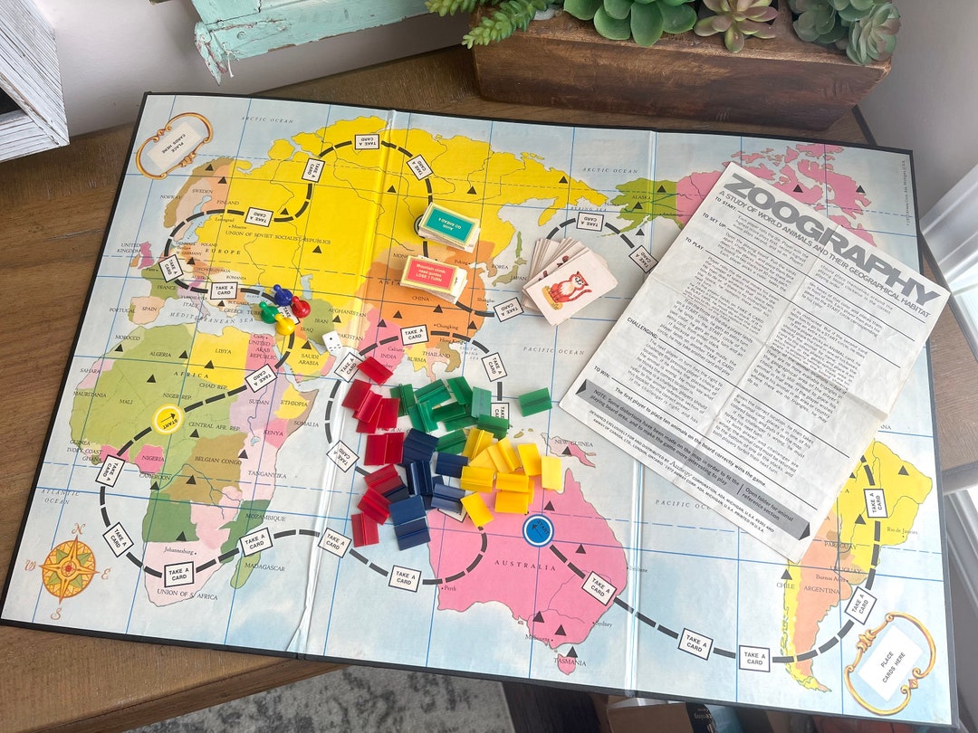 Board Game, Vintage Amway Brand Zoography Game, Vintage Game, Retro ...