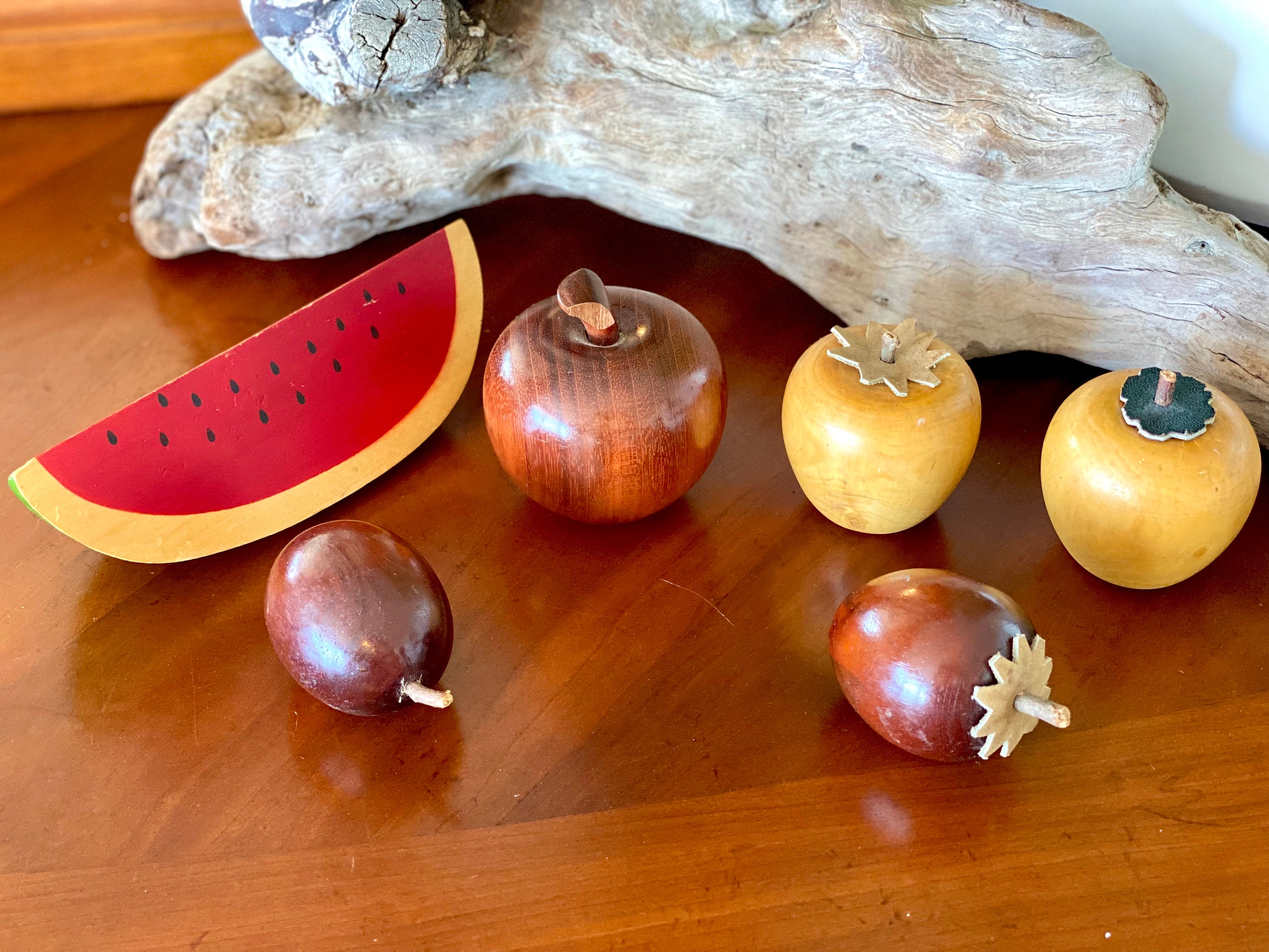 Wooden Fruit Vintage 6 Piece Genuine Wood Faux Fruit Set - Etsy