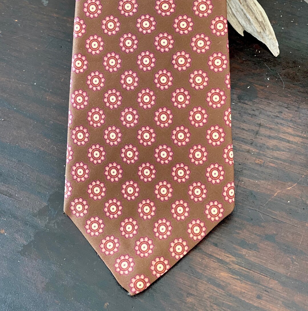 Necktie, Vintage Rooster Brand Necktie, Brown Tricel Mens Tie Italian ...