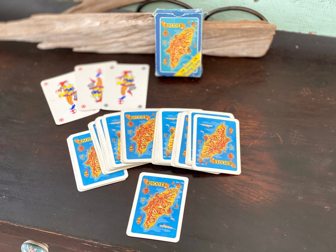 Playing Cards, Vintage Greek Playing Cards Featuring the Island of ...