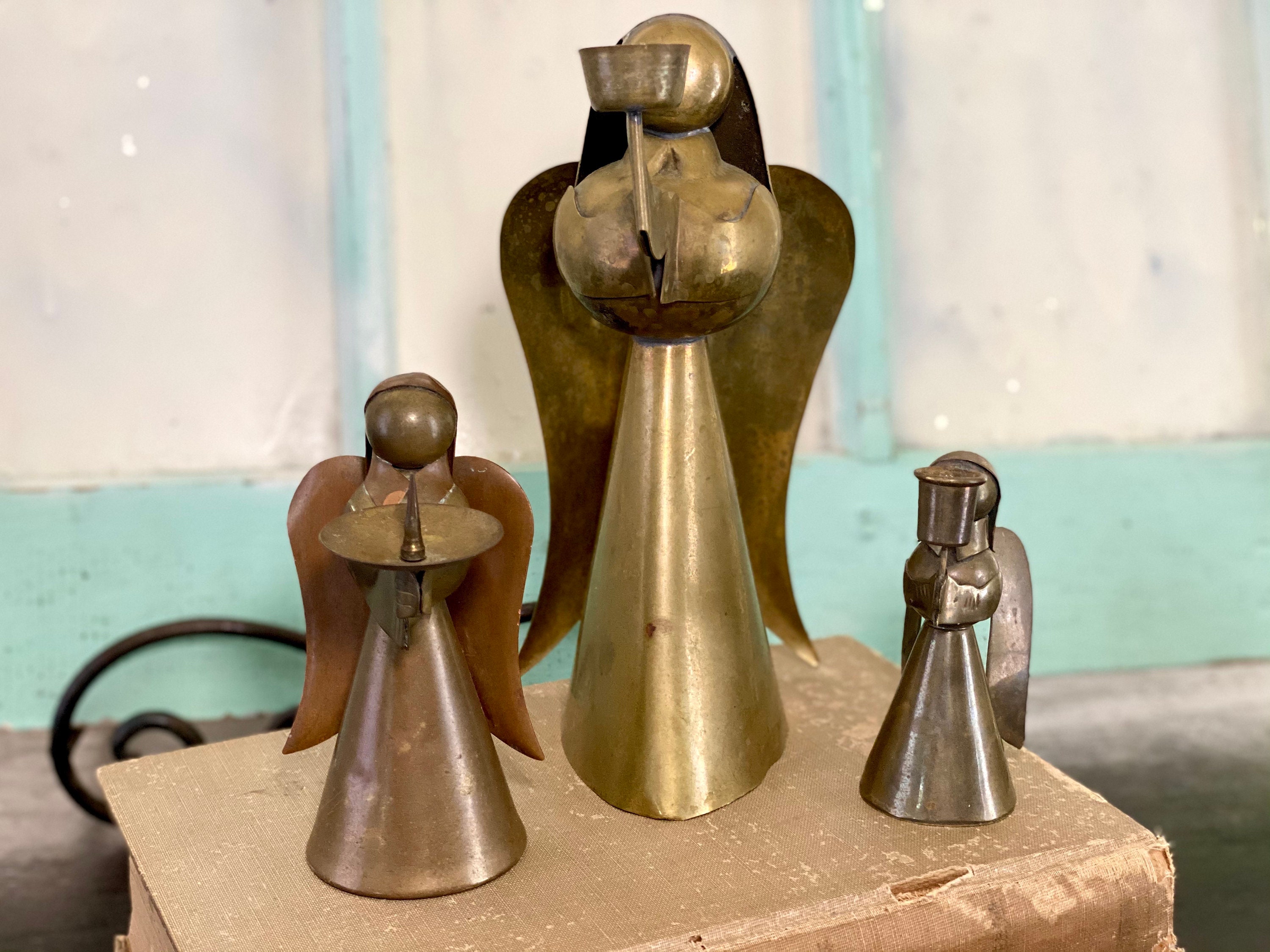 Candle Holders Vintage Brass Angel Candle Holders Vintage | Etsy