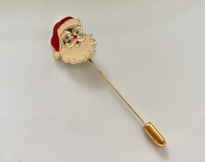 Pin, Vintage Santa Claus Pin, Smiling Santa Face, Gold Plated and ...