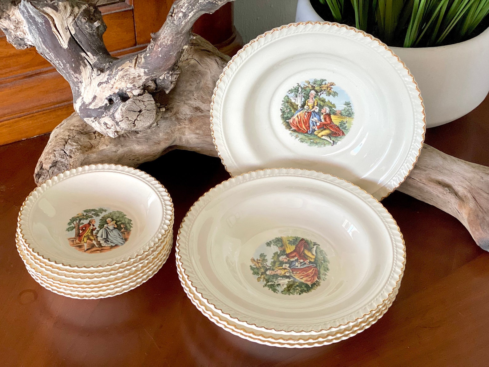 Harker Pottery Co Colonial Design Fine China, Vintage Colonial Pattern ...