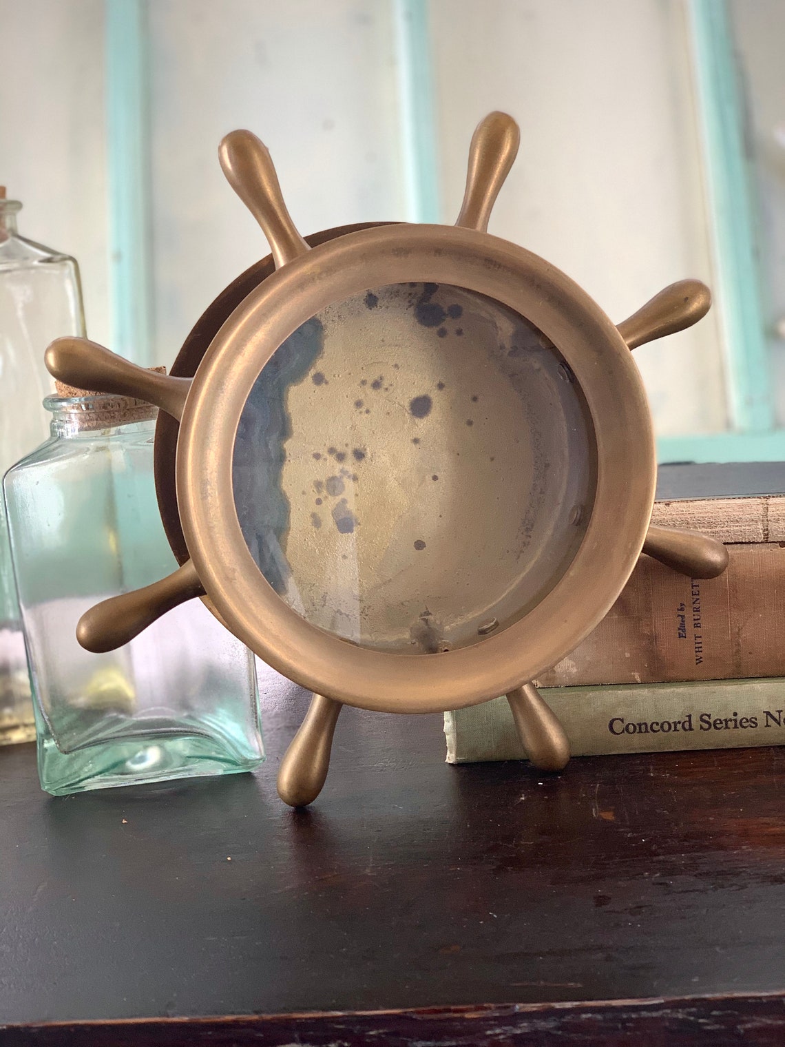 Ships Wheel Display Frame Vintage Brass Helm Shadow Box or - Etsy