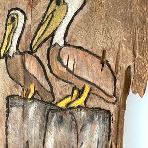 Wooden Decor, Vintage and Hand Made Wooden Pelican Wall Hanging ...