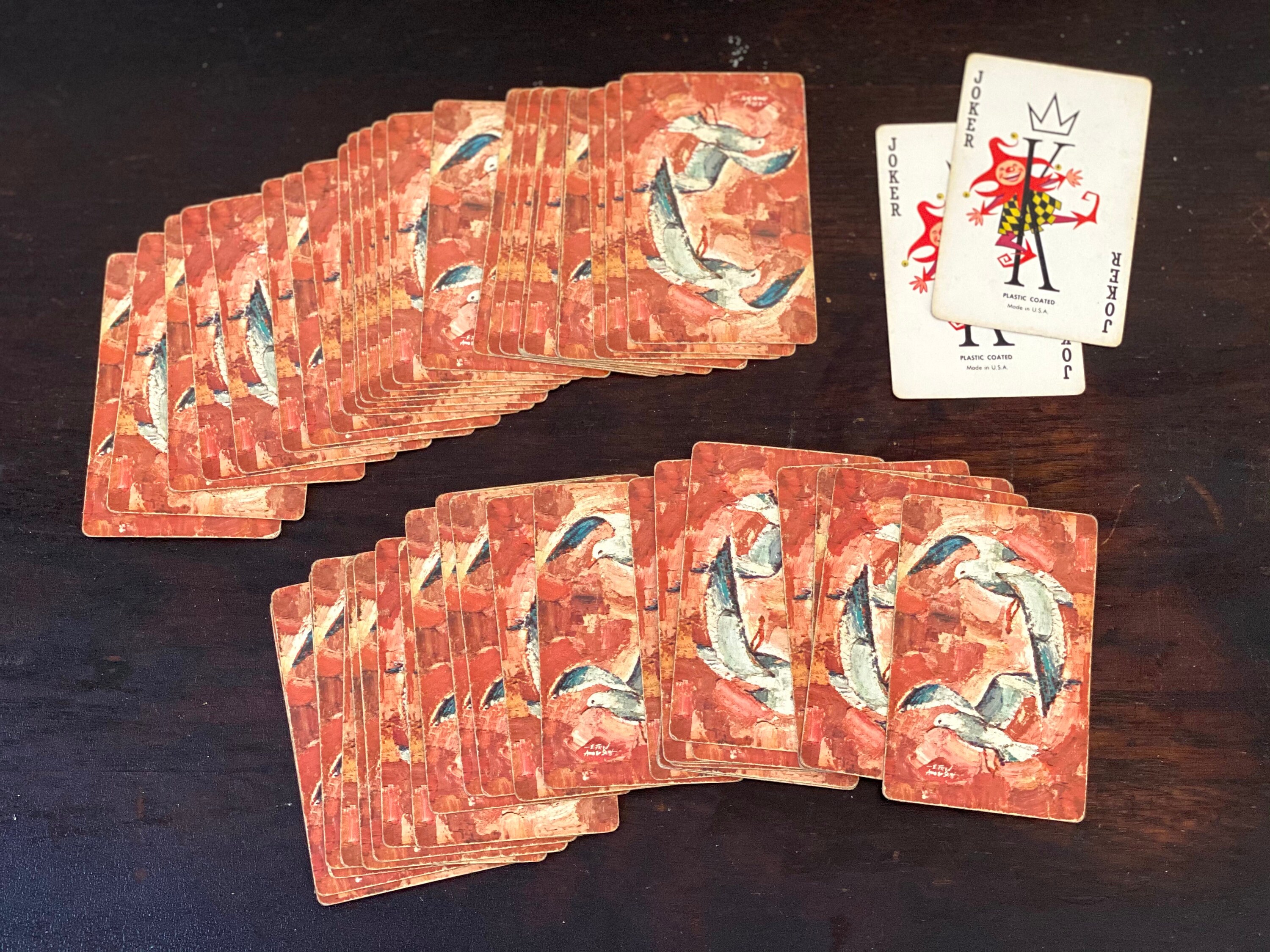 Playing Cards, Vintage Playing Cards Featuring Art by E Fred Anderson ...