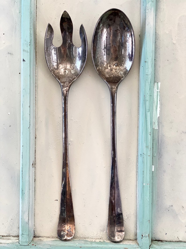 Silver Serving Set Vintage Silver Plated Salad Serving | Etsy