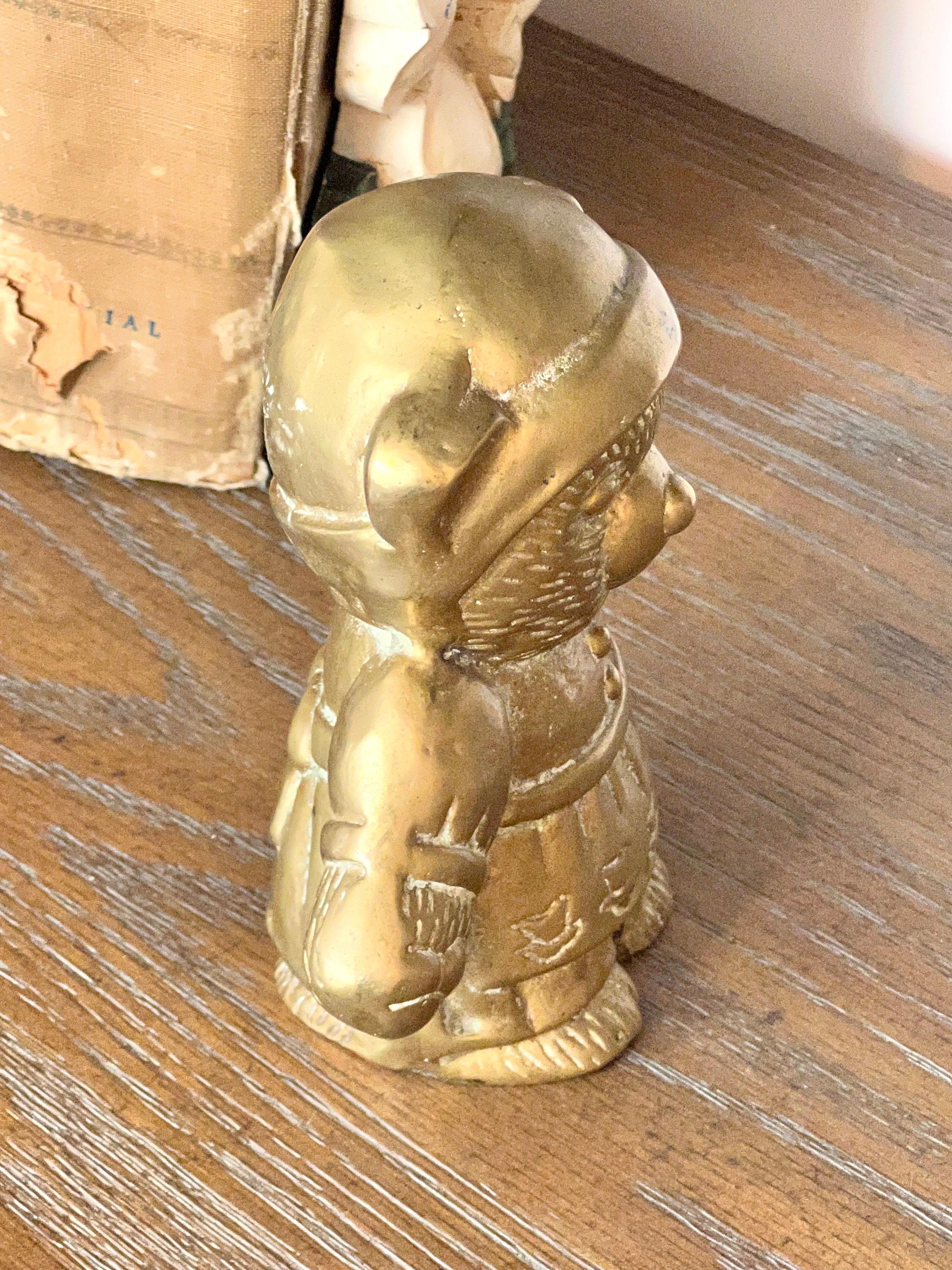 Small Brass Teddy Bear, Vintage Brass Knick Knack, Vintage Decor, Teddy ...