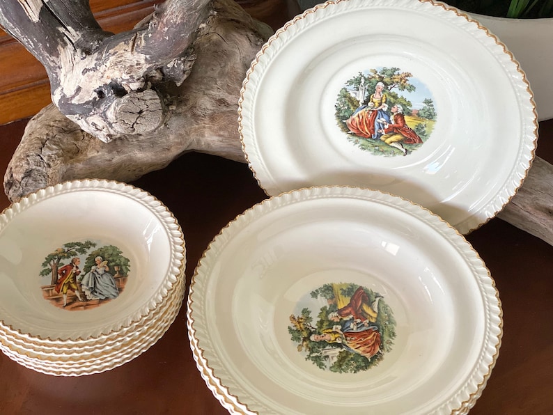 Harker Pottery Co Colonial Design Fine China, Vintage Colonial Pattern ...