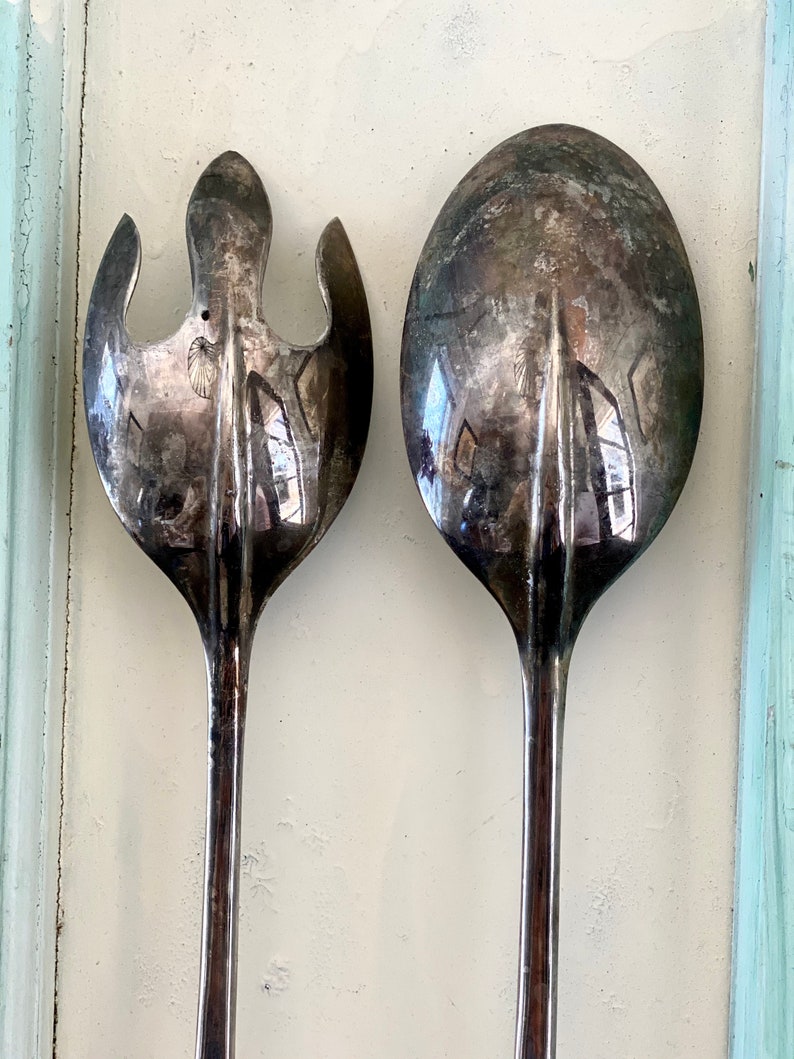 Silver Serving Set Vintage Silver Plated Salad Serving | Etsy
