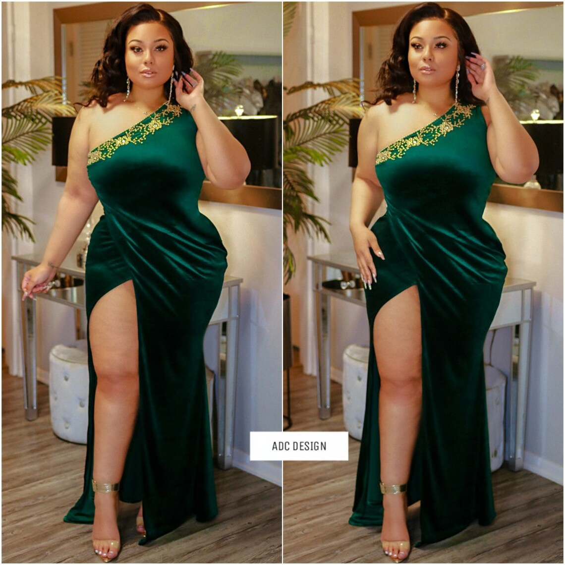 Santana Wrap Velvet Dress Dark Green Dress Kaftan For Etsy