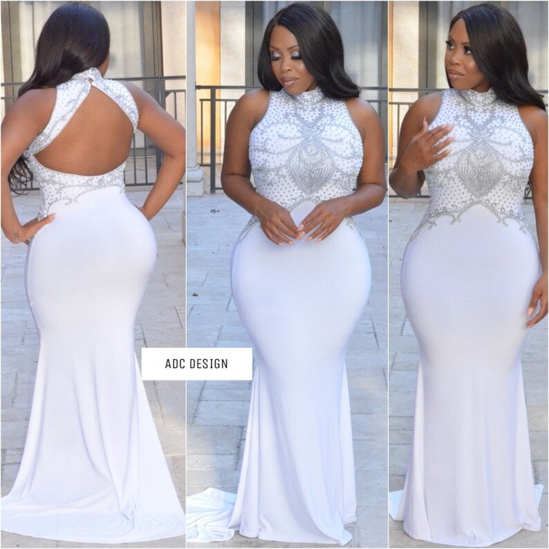 Miss Layla White With Silver Beads | Etsy