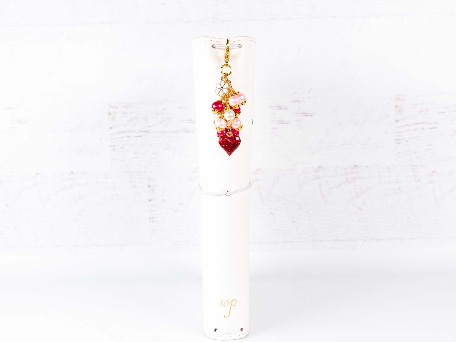 Romantic Planner Charm With Sparkling Red Heart and Pink and - Etsy