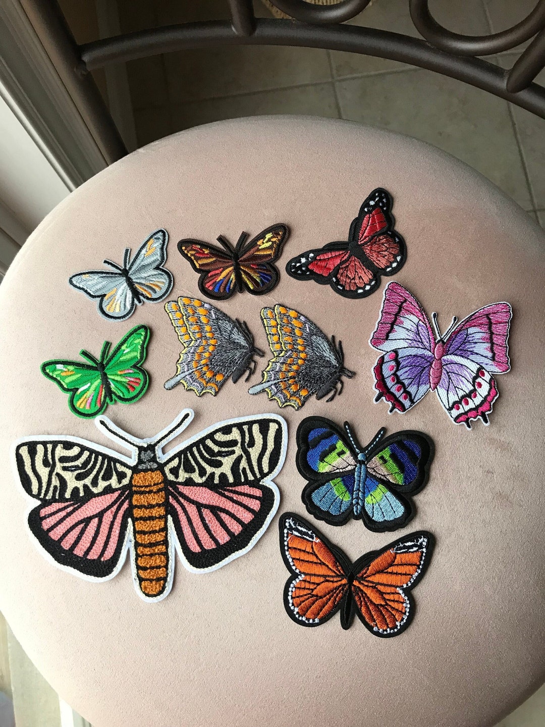 ASSORTED, Iron-on, EMBROIDERED, Moth and Butterfly APPLIQUÉS. Too ...