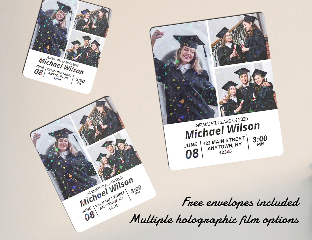 Holographic Laminate Graduation Photo Fridge Magnet/college Graduation ...
