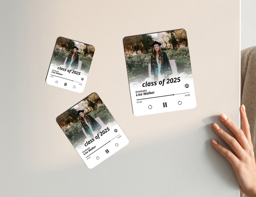 Graduation Music Player Magnet/photo Magnet Favor in Bulk Personalized ...