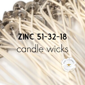 Zinc 51-32-18 | 6" Pretabbed Wick | Zinc Candle Wicks | Prewaxed ...