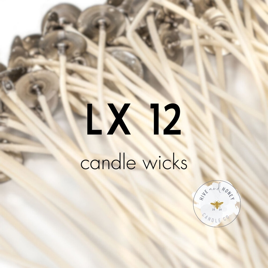LX 12 | 6" Pretabbed Wick | LX Candle Wicks | Prewaxed + Pretabbed ...