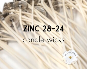 Zinc Core Candle Wicks 6 Pretabbed, Prewaxed Bulk 12 Pack or 100 Pack ...