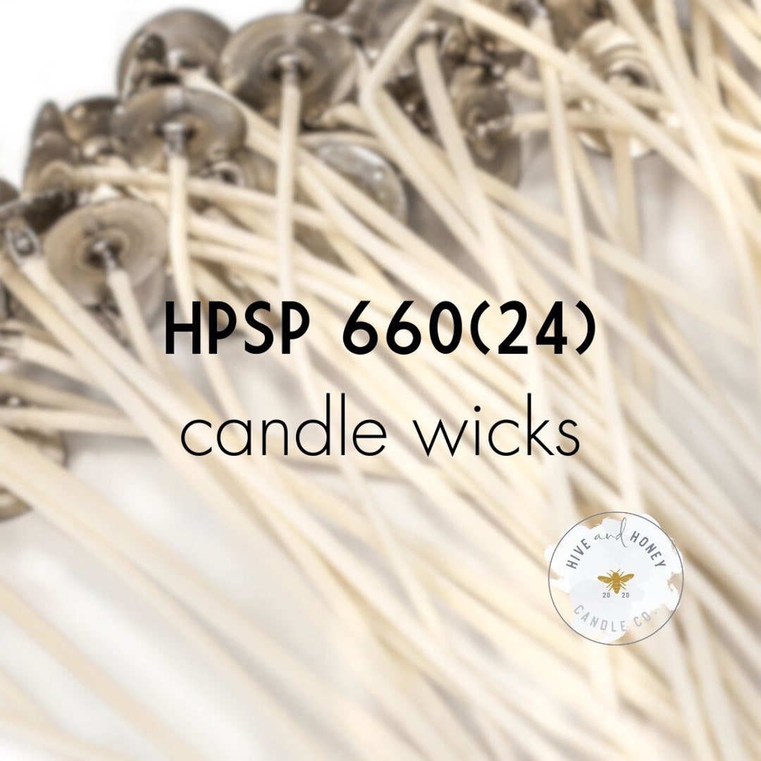 HPSP 660 (24) | 6" Pretabbed Wick | HPSP Candle Wicks | 6 Inches | Natural Prewaxed Wicks | Pack ...