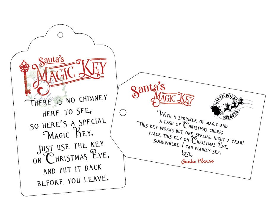 Santa's Magic Key for Santa Note Tag BUNDLE PNG/SVG Only - Etsy