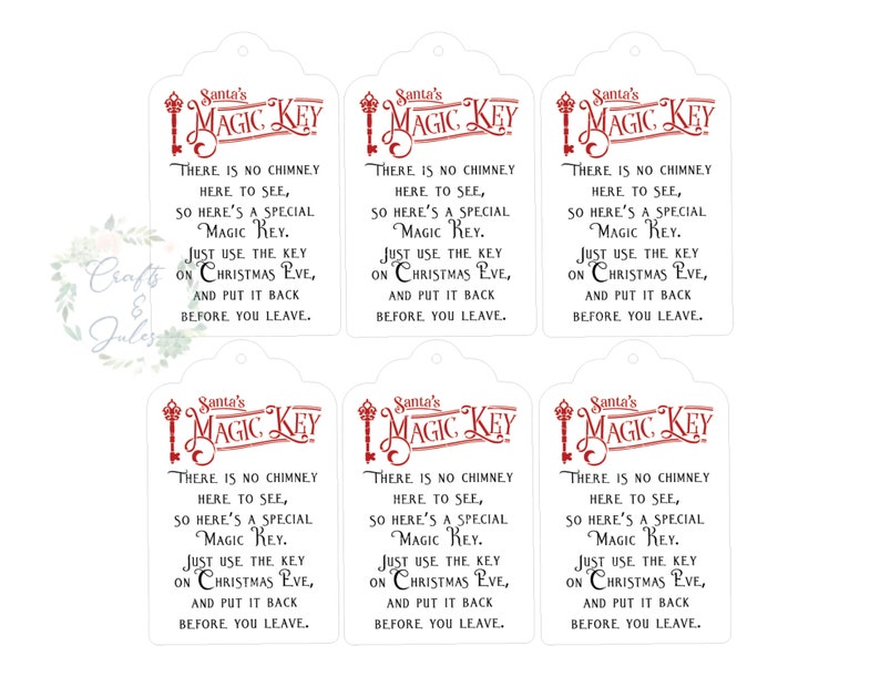 Santa's Magic Key for Santa Note Tag BUNDLE PNG/SVG Only - Etsy