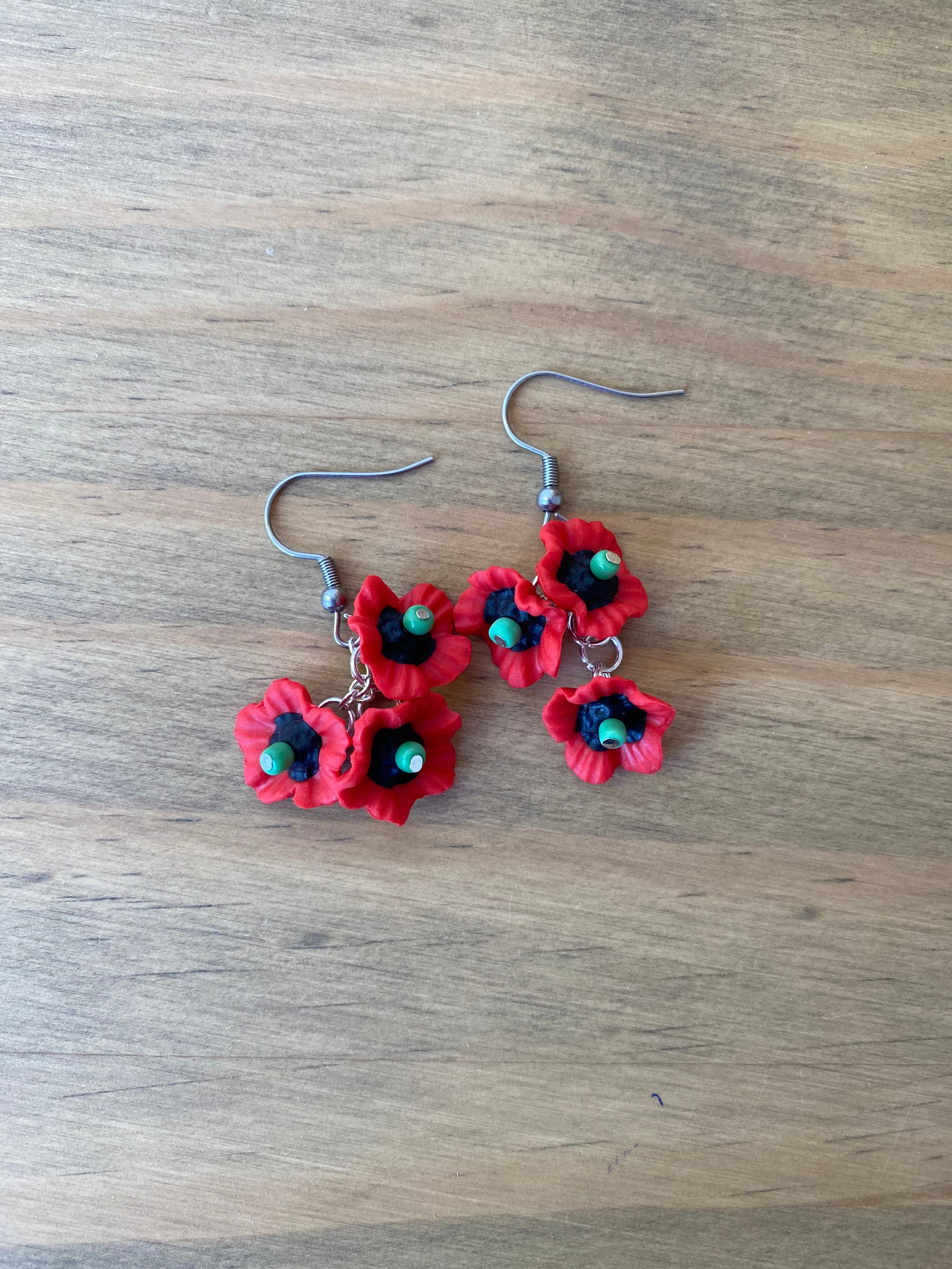 Red Poppy Earring Poppy Earrings Women Earrings Poppy | Etsy